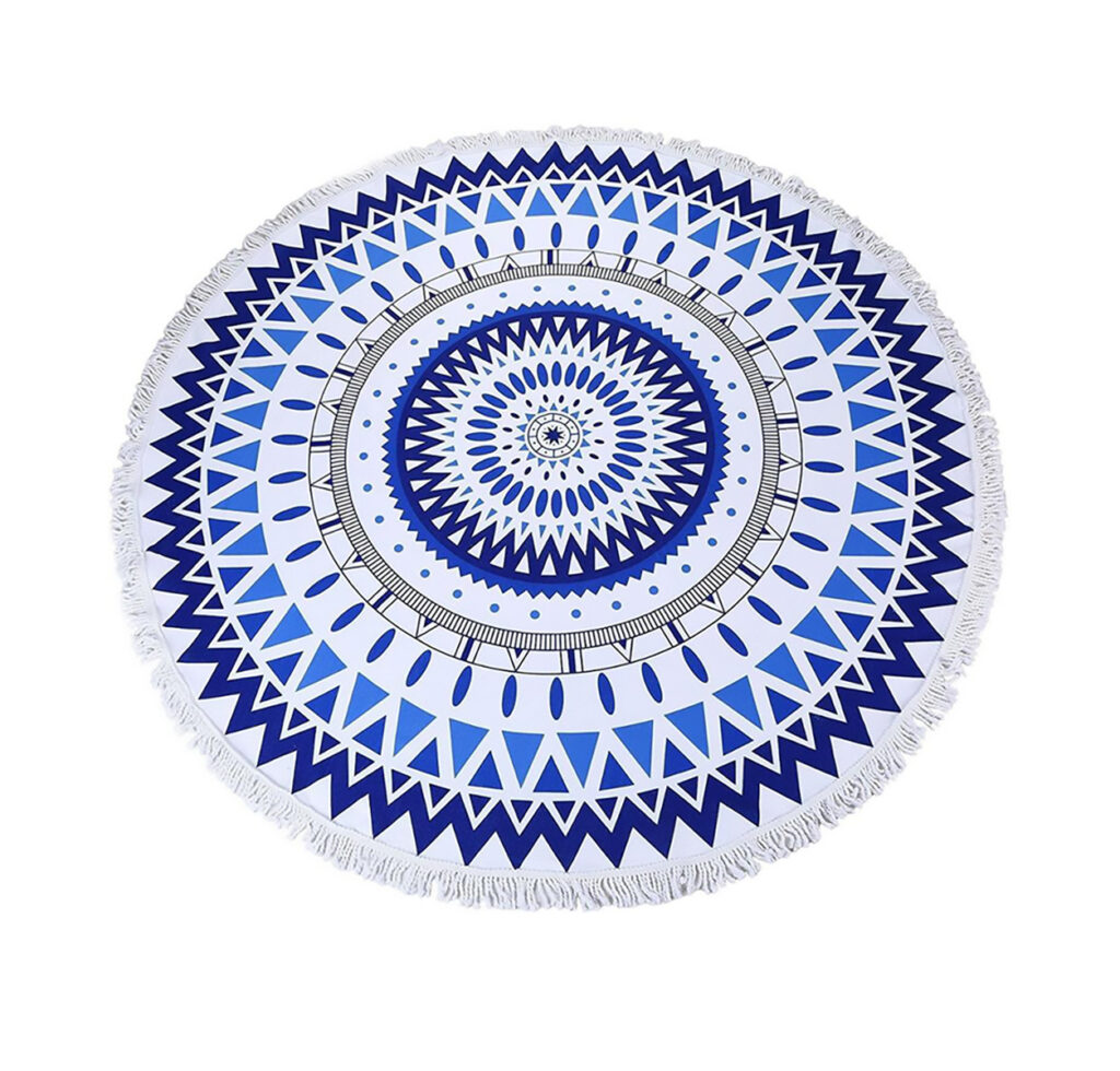 Pattern Round Beach Towel With Tassels - MercyMill - For the Love of ...